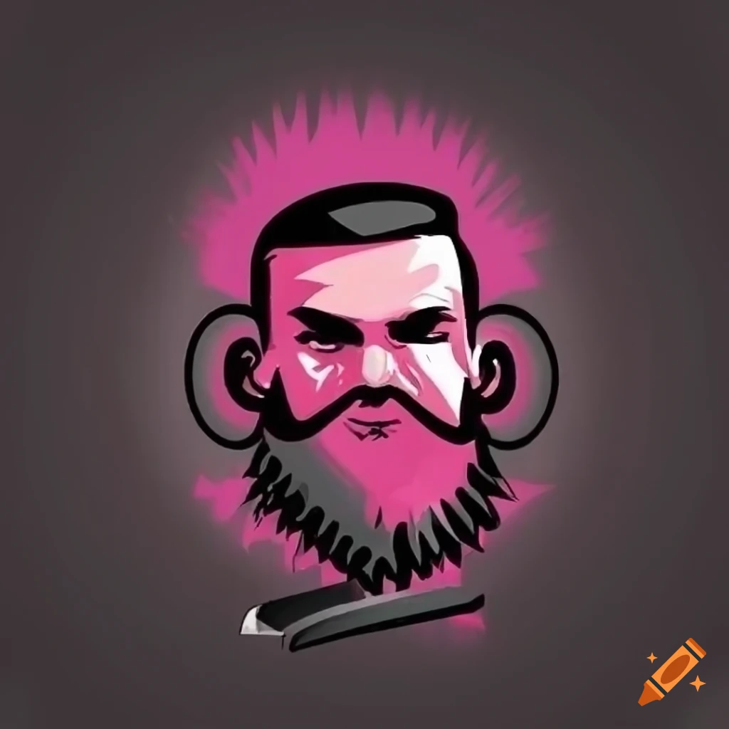 Barber School Logo Creative YAR BARBER SCHOOL pink black gray on Craiyon