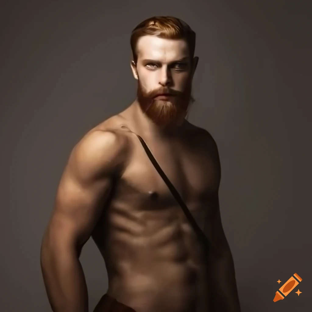 Middle ages style Handsome man with waist long single dark chestnut ...