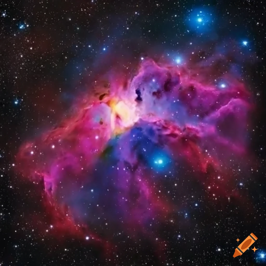 A stunning image of a colorful nebula in space