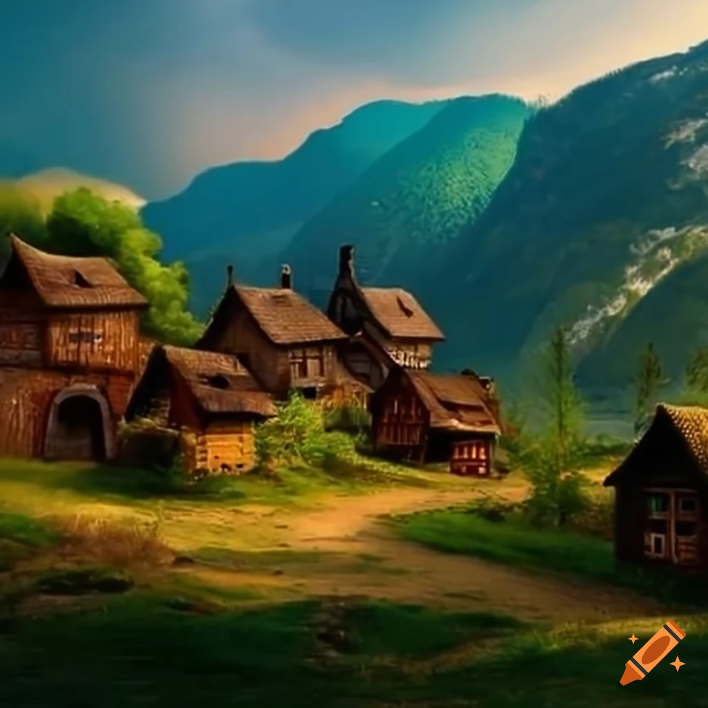 Small village on Craiyon