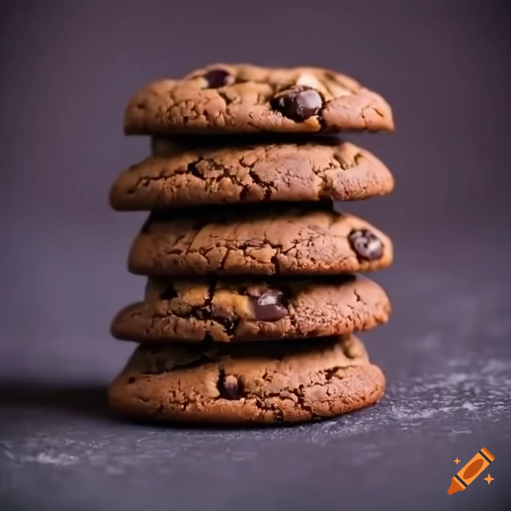 Double chocolate cookies stack on Craiyon