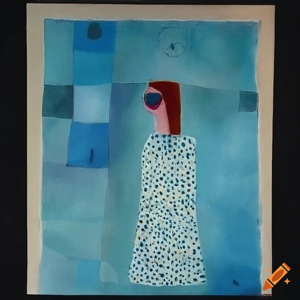 Mysterious woman in a polka dot dress and sunglasses, looking at her reflection in a pool of ...