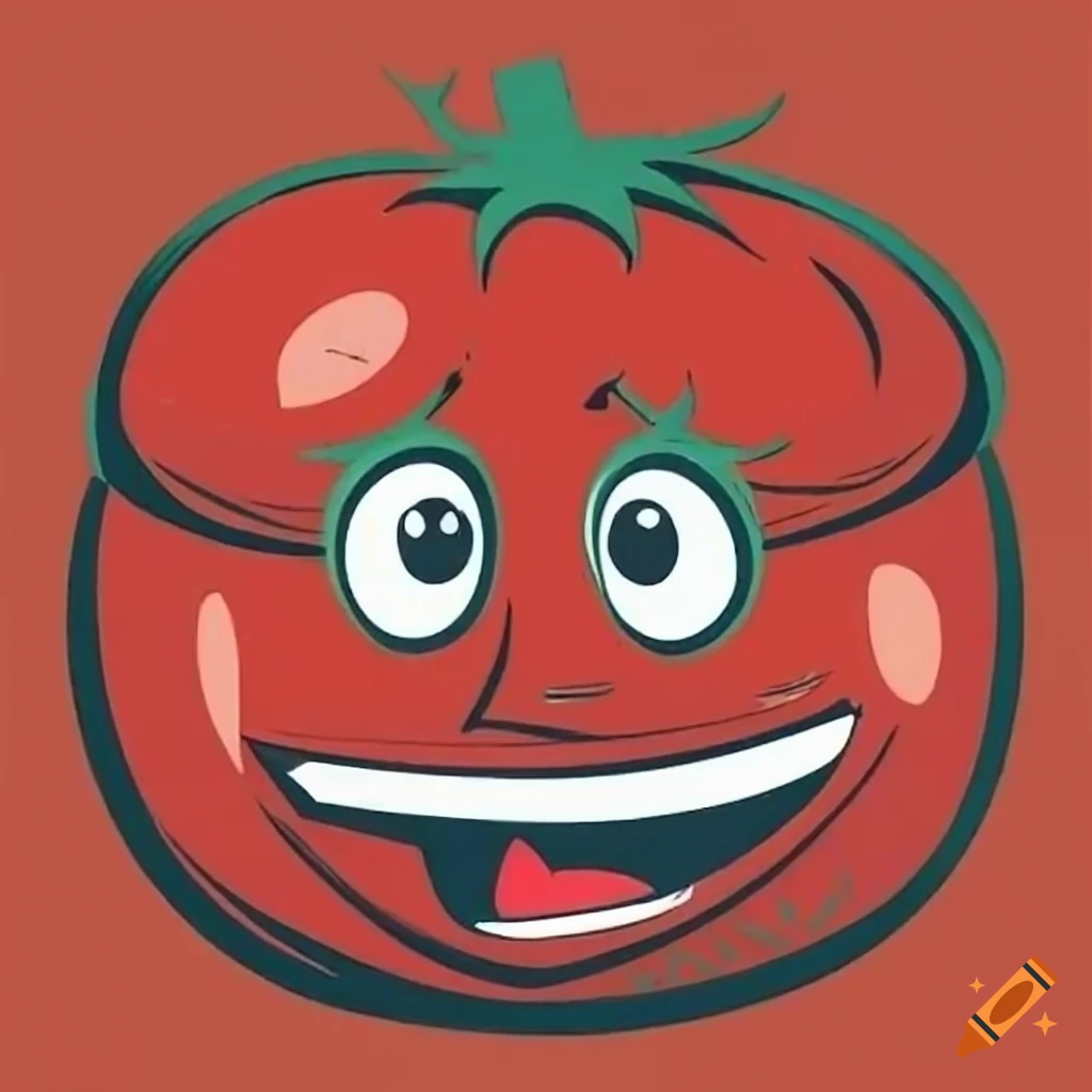 Vintage cartoon tomato character on Craiyon