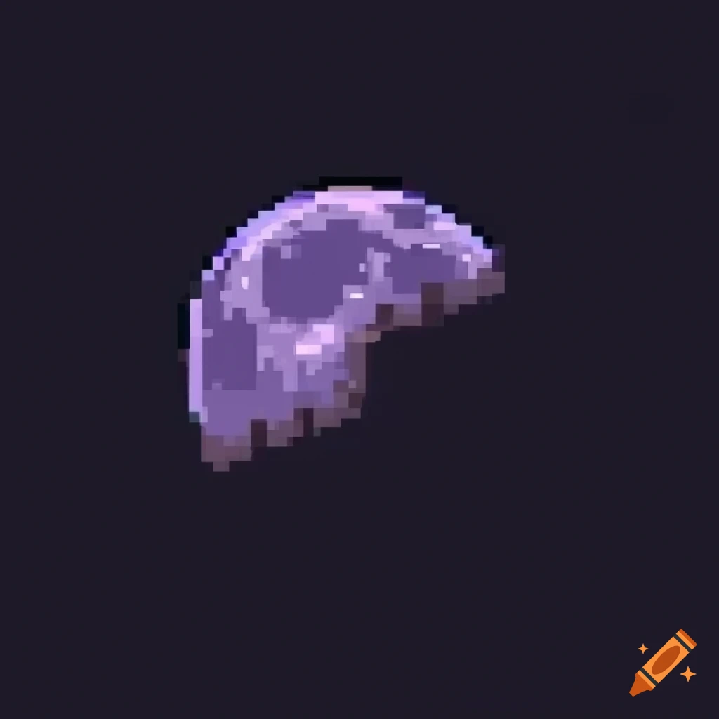 Full moon with black background in 16bit Pixel style using 10 colors on ...