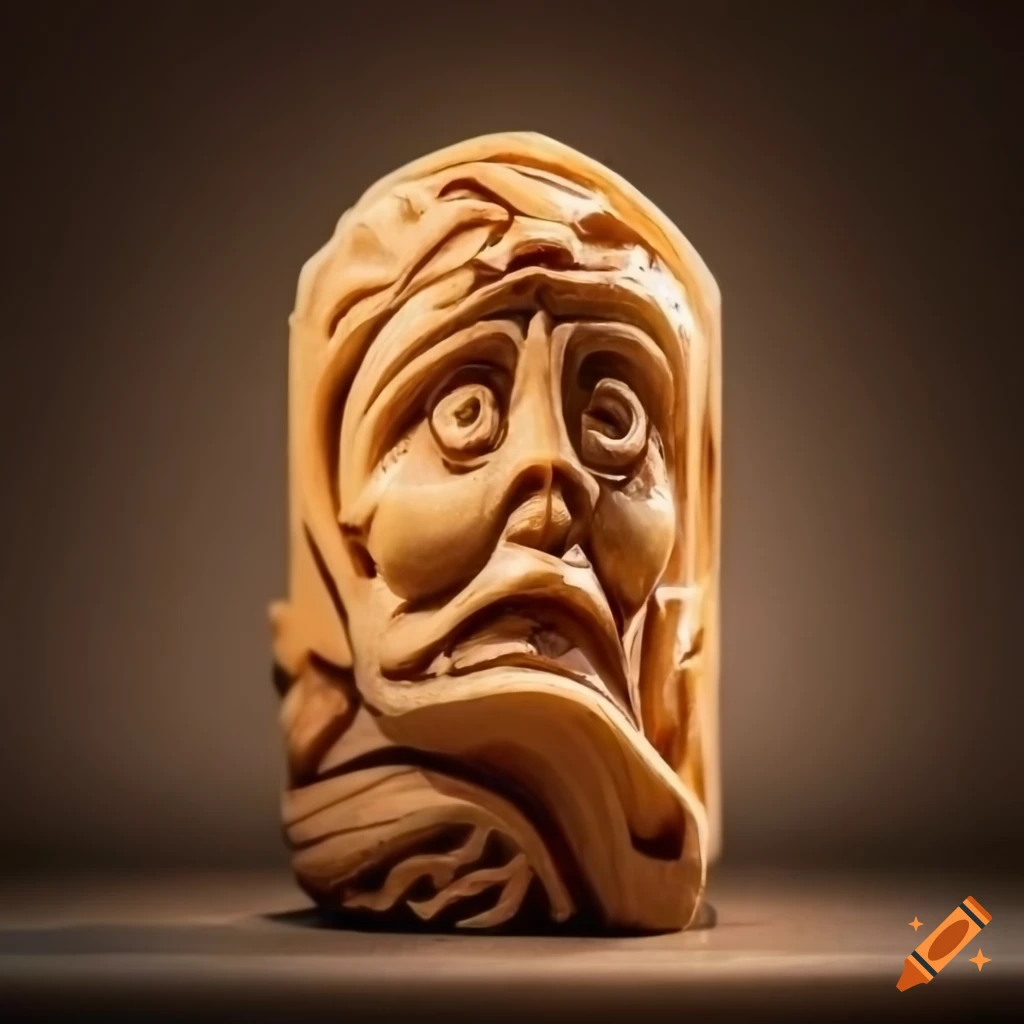 An artistic and distinctive handmade work carved on olive tree wood ...
