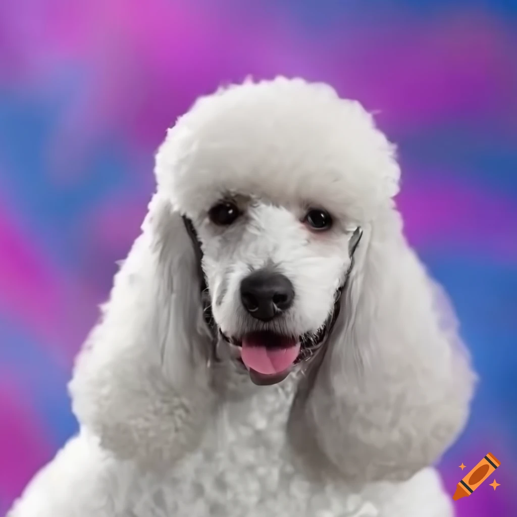 White Standard Poodle Face