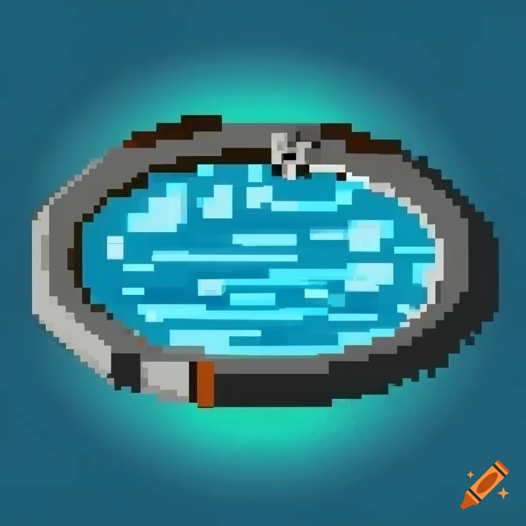 Open manhole with water, 2d, pixel art, side view for platformer, drawn ...