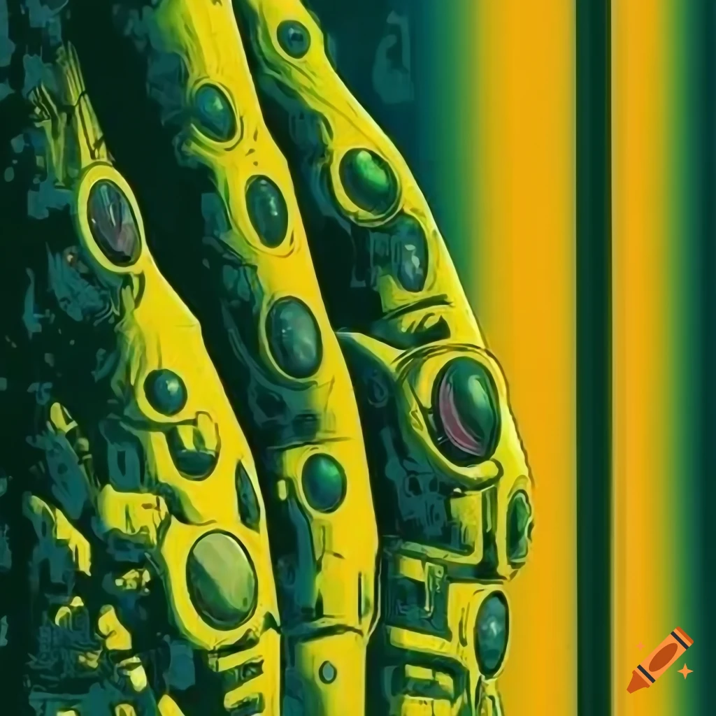 70s sci fi forcefield yellow art on Craiyon