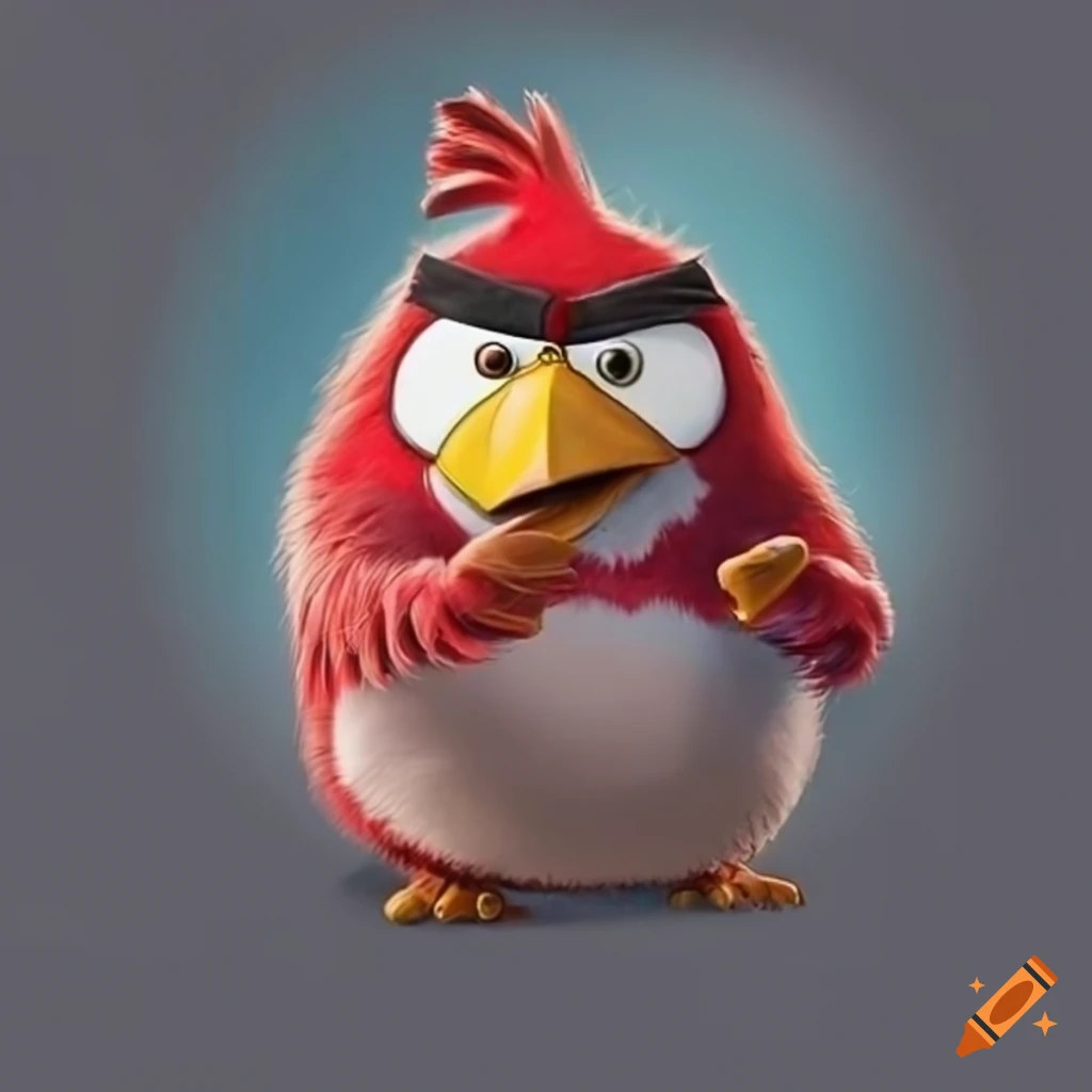 Angry birds red but hyper realistic