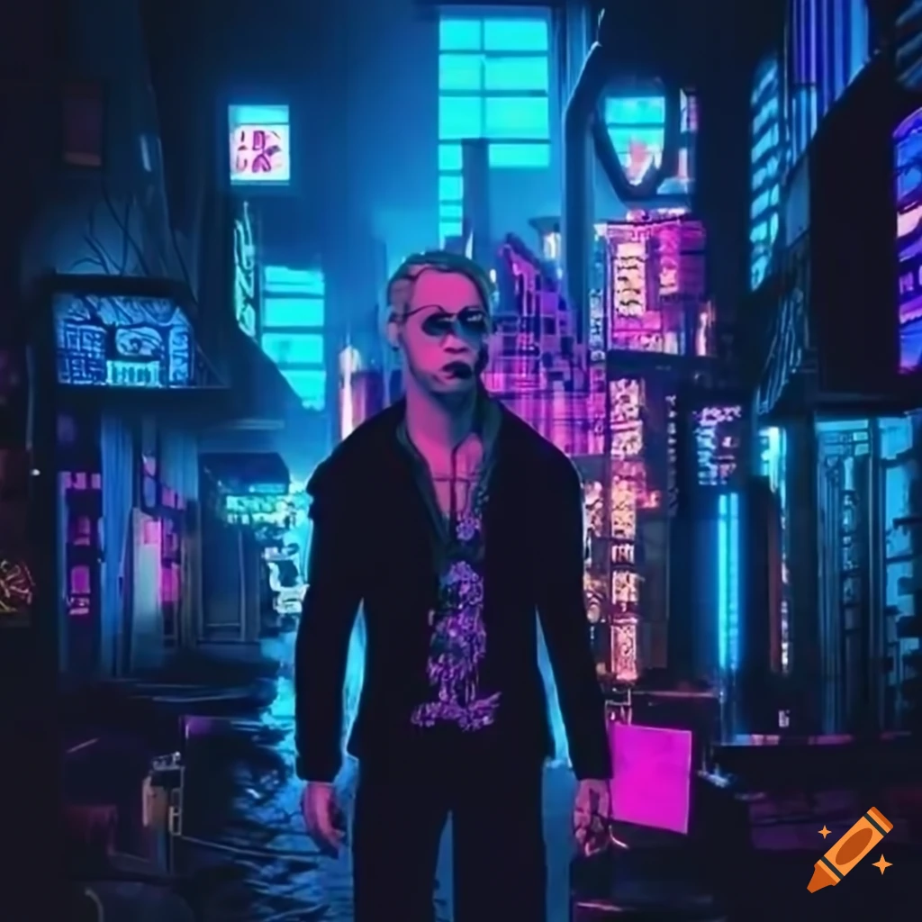 Ryan Gosling, cyberpunk city, neon light on Craiyon