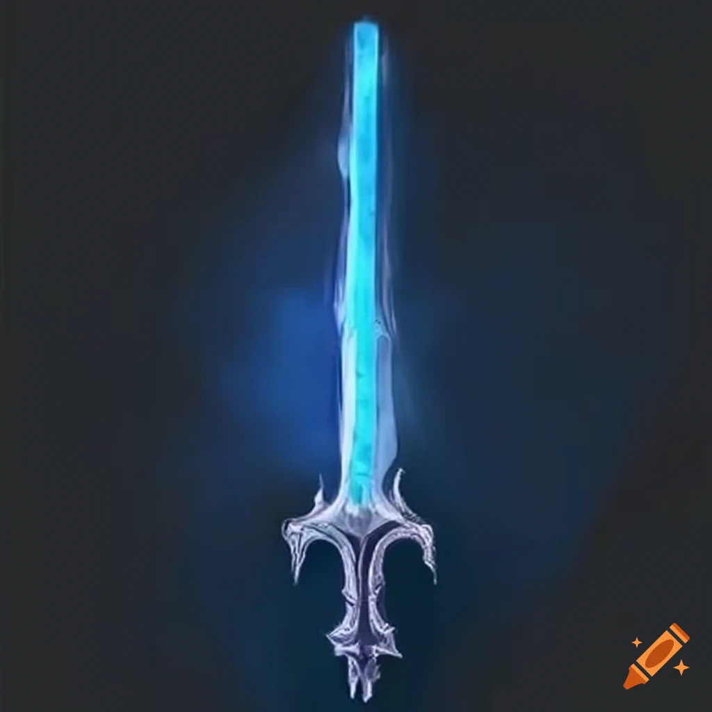 Sword striking blue electricity