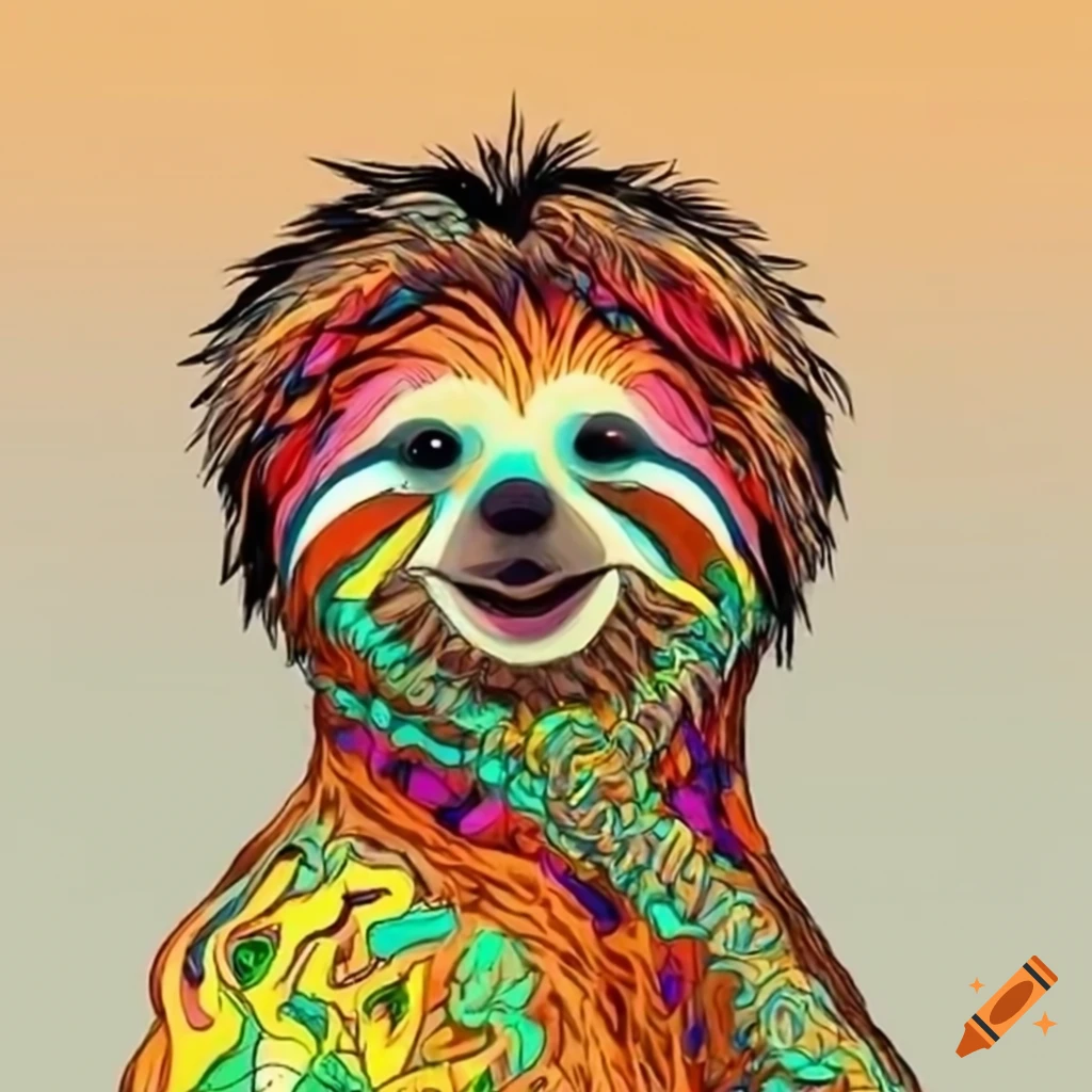 Psychedelic sloth on Craiyon