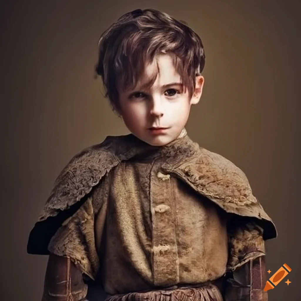 Boy wearing medieval clothes on Craiyon