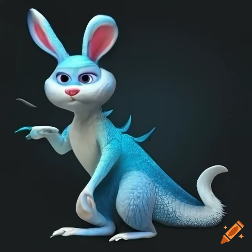 Pixar rabbit dragon character design on Craiyon