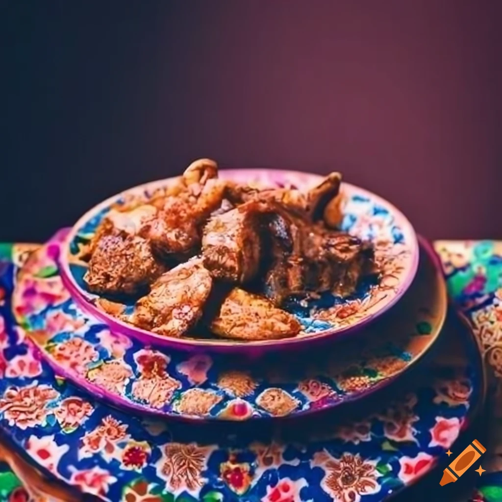 A table full of peranakan food in traditional peranakan plates