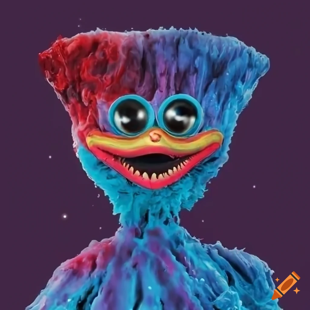 Pillars of creation nebula in the style of poppy playtime