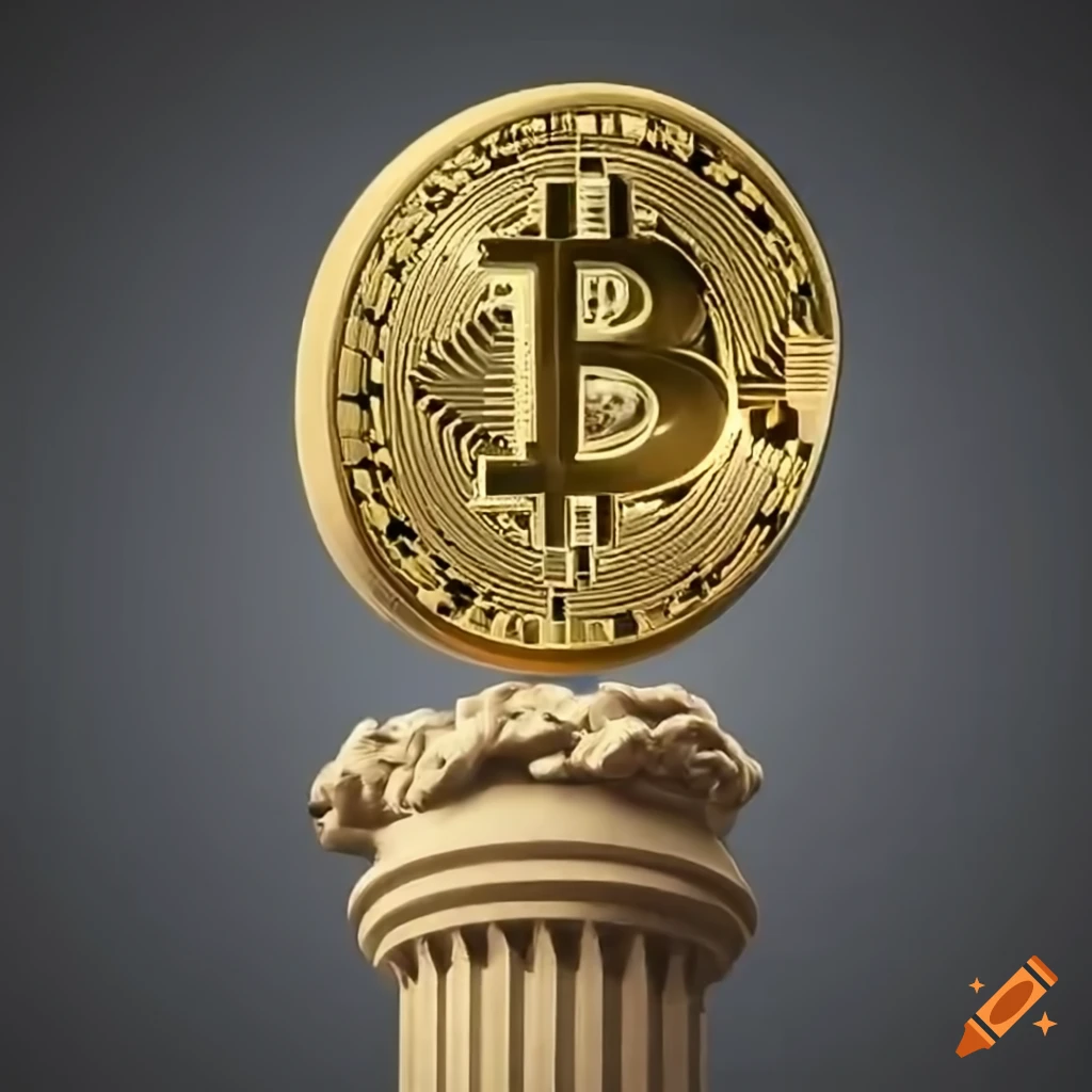 Greek statue representing bitcoin