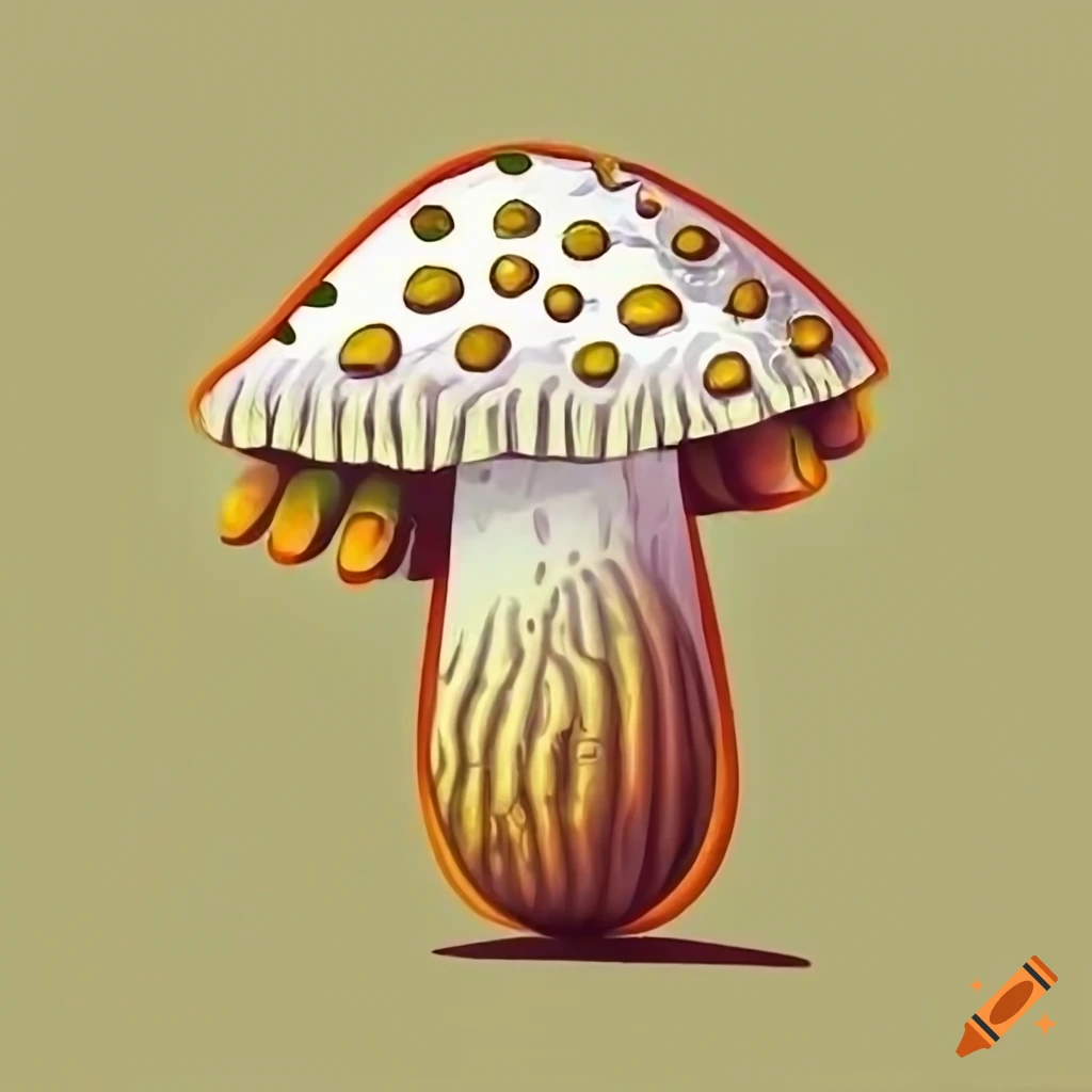A colorful cartoon illustration showing mushroom strands emerging from ...
