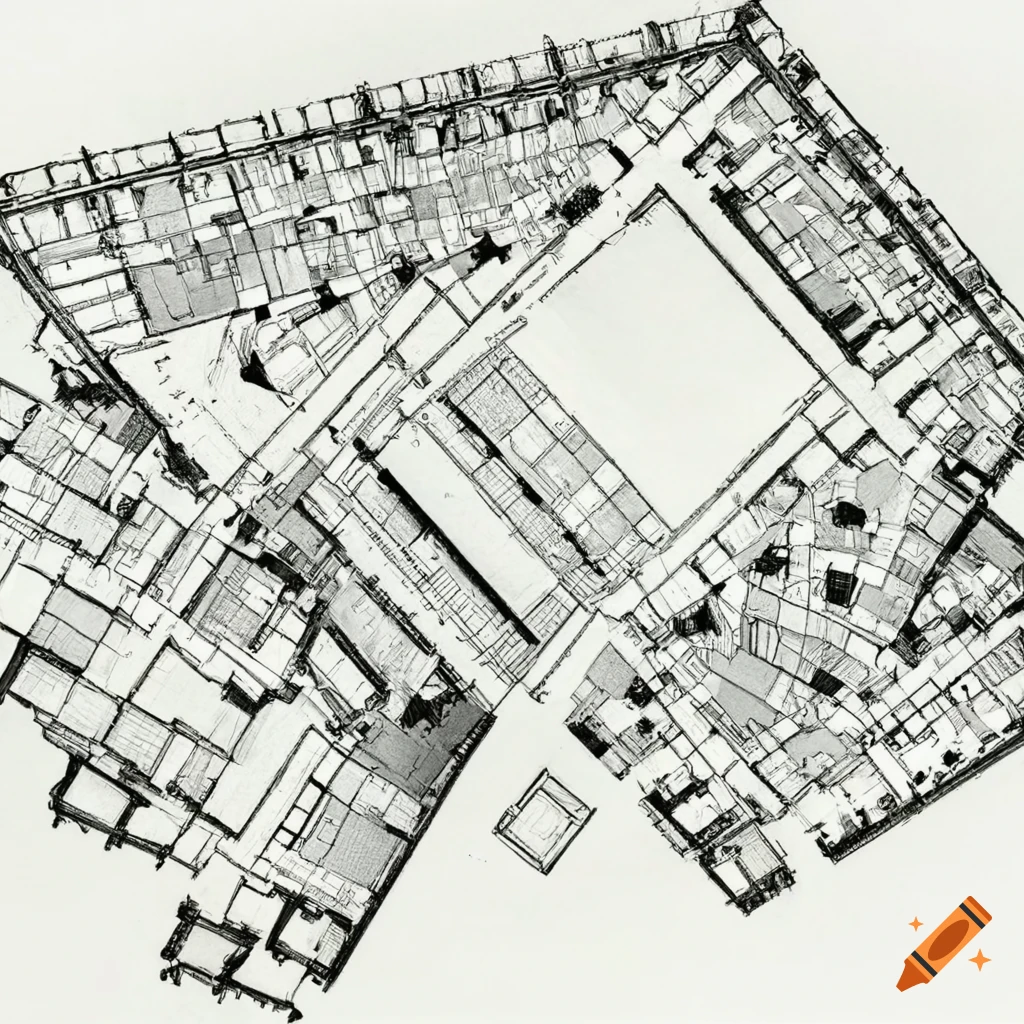 Architectural plan with underlying grid