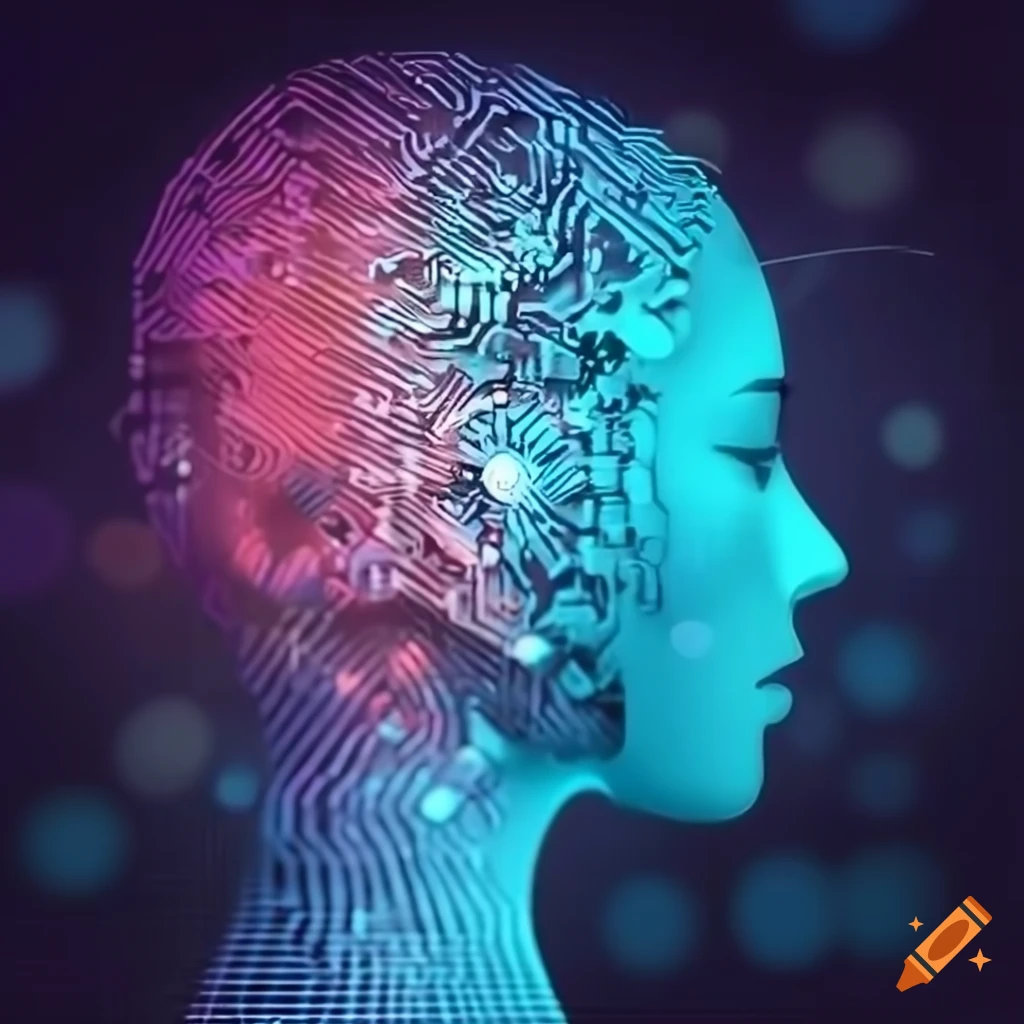 Background of powerpoint for a presentation of ai and psychology on Craiyon