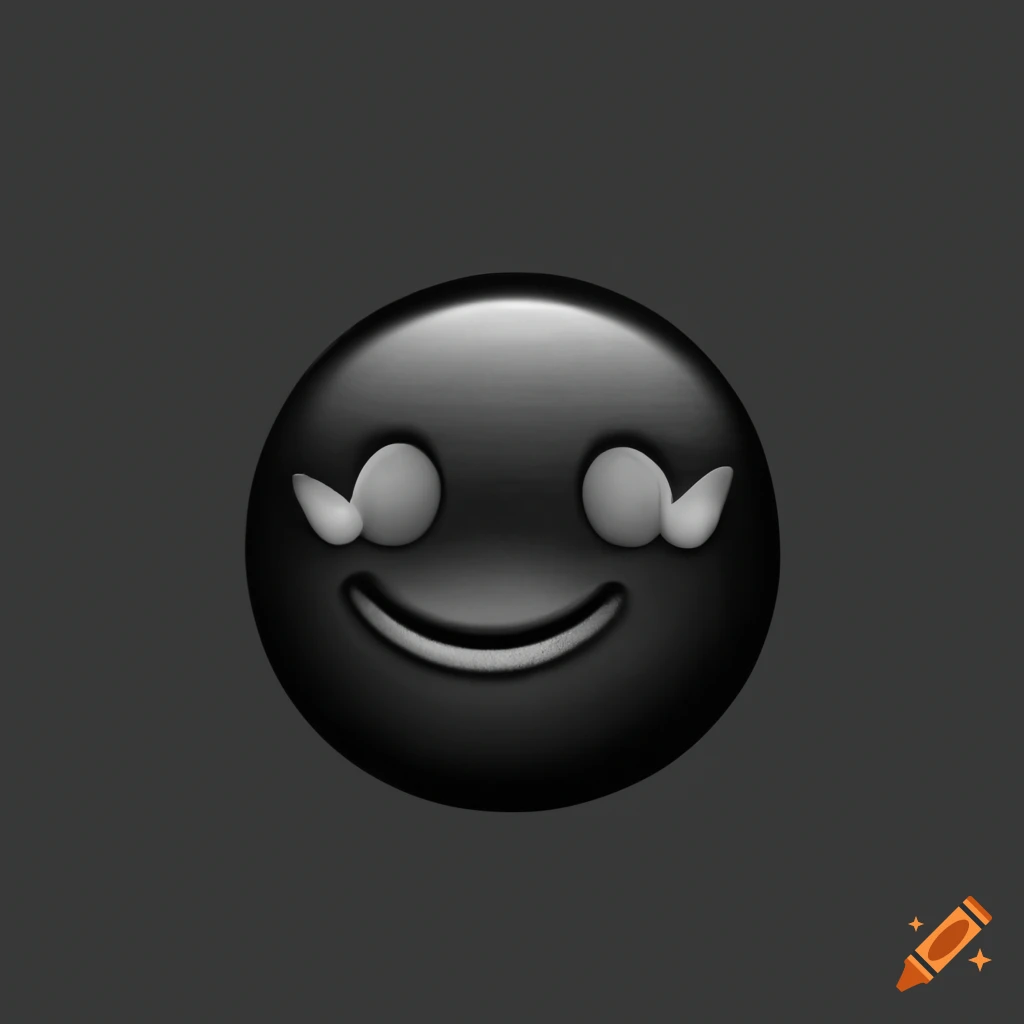 Smiling emoji in black