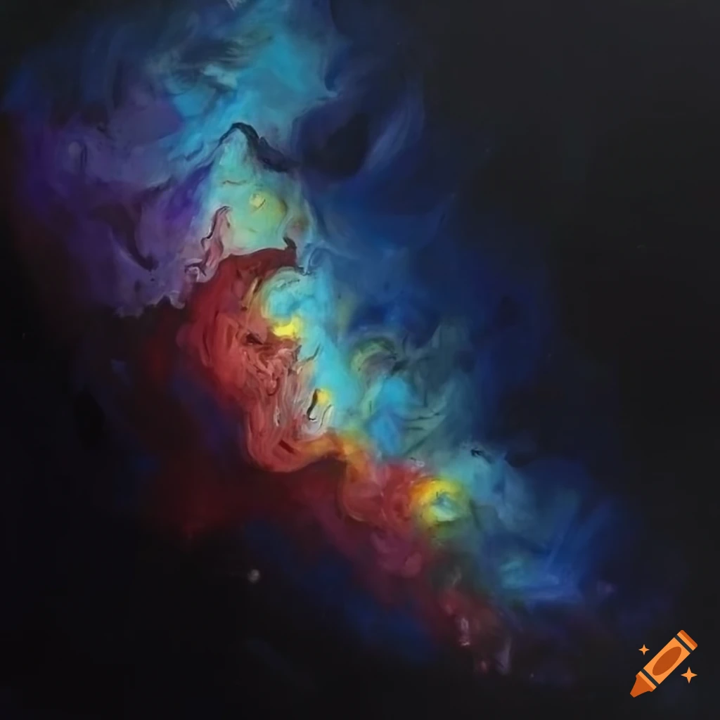 Deep space dark oil painted