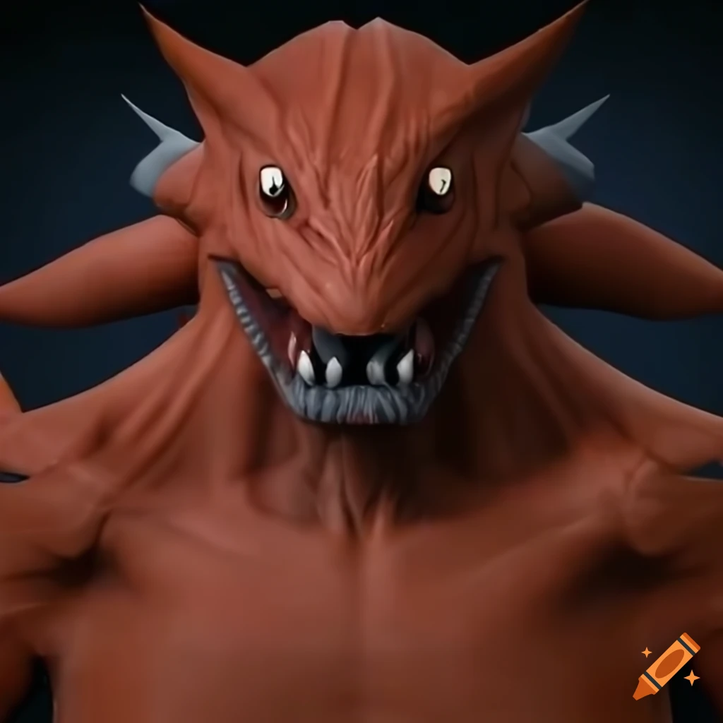 Ultra-detailed, ultra-definition 4K close-up realistic Guilmon digimon ...