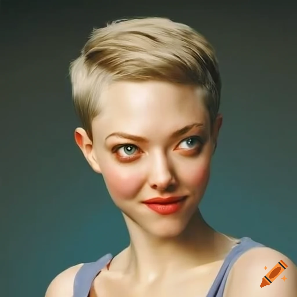 Amanda_Seyfried, circa 2005, with a very short pixie haircut, sides ...