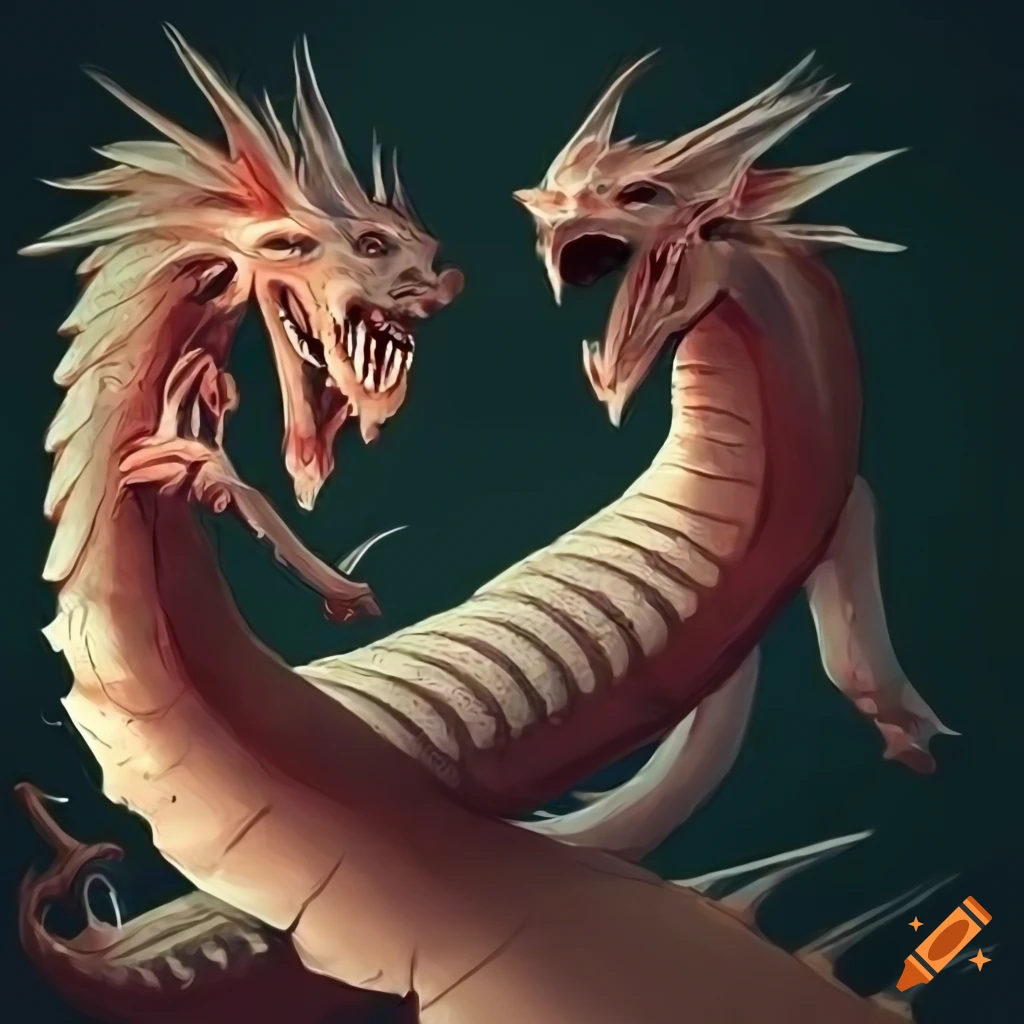 Draw an image of a hydra named 'grad student.' Its heads are labeled ...