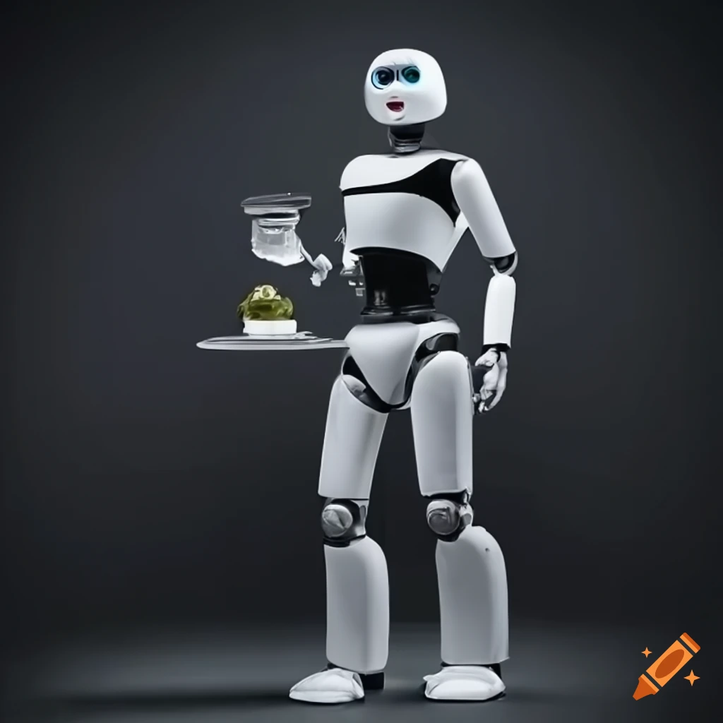 Humanoid robot waiter on Craiyon