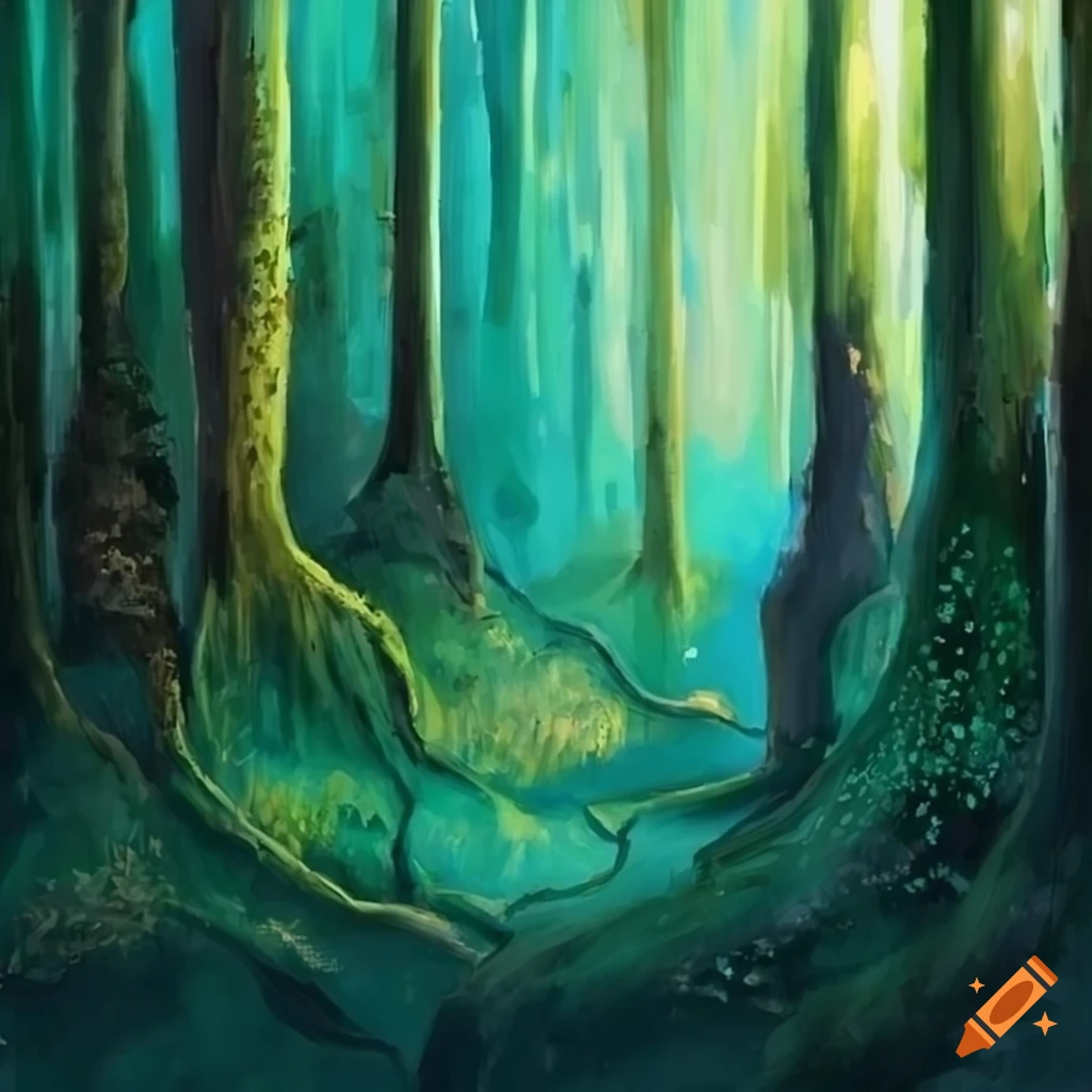 Painting of a forest
