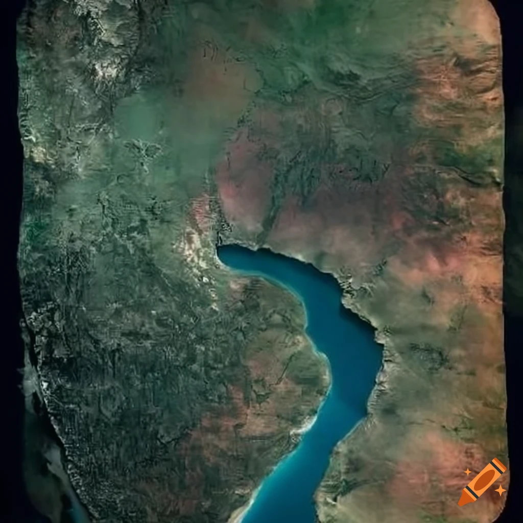 Satellite map of a fake continent