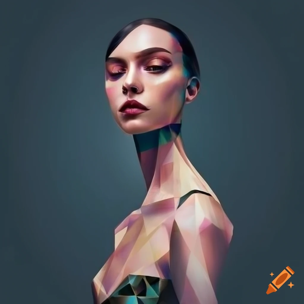 Geometric woman dress portrait