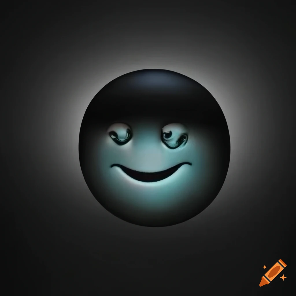Smiling emoji in black