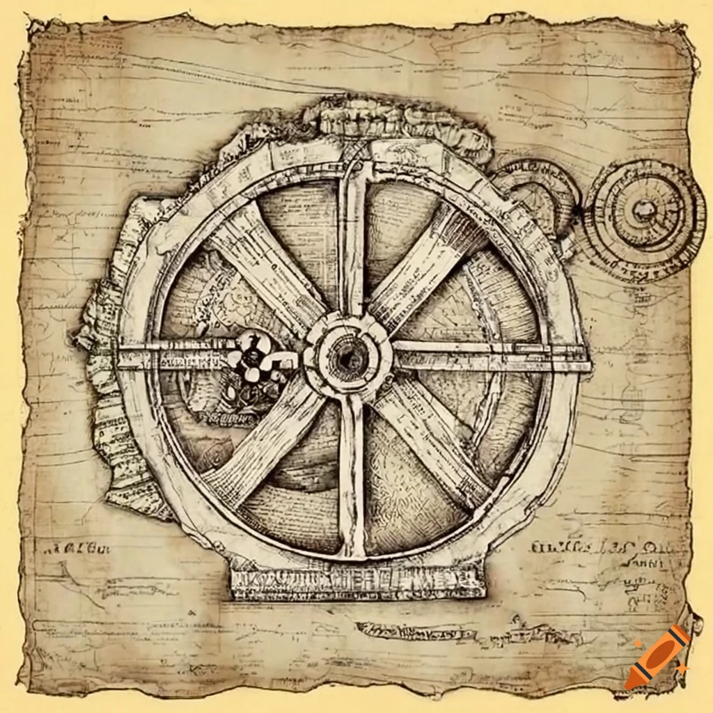 Old paper map of the antikythera mechanism on Craiyon