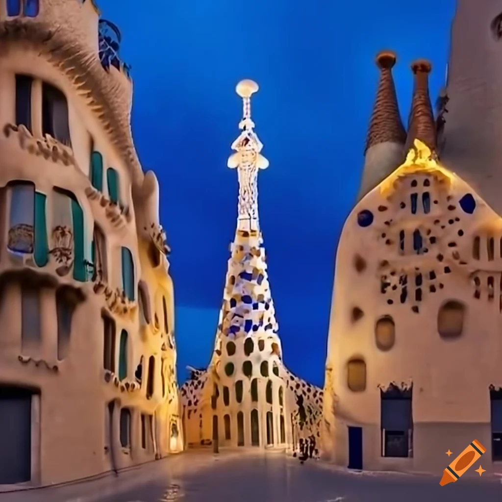 An entire city inspired by the architecture of antoni gaudi on Craiyon