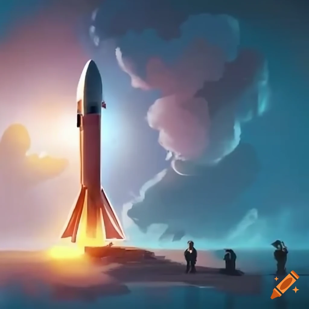 Spacex rocket landing on Craiyon