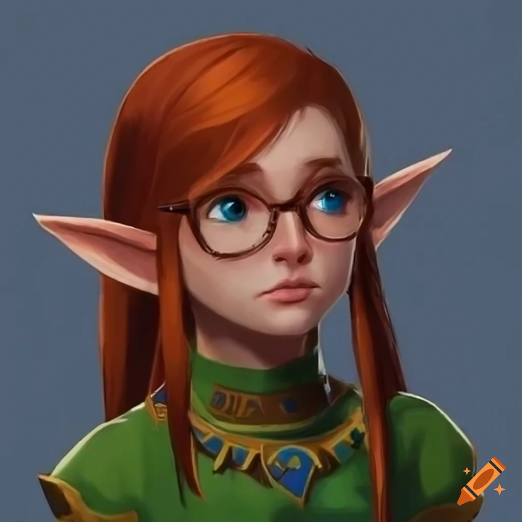 Girl with long red hair, round glasses, and bangs, in the legend of ...