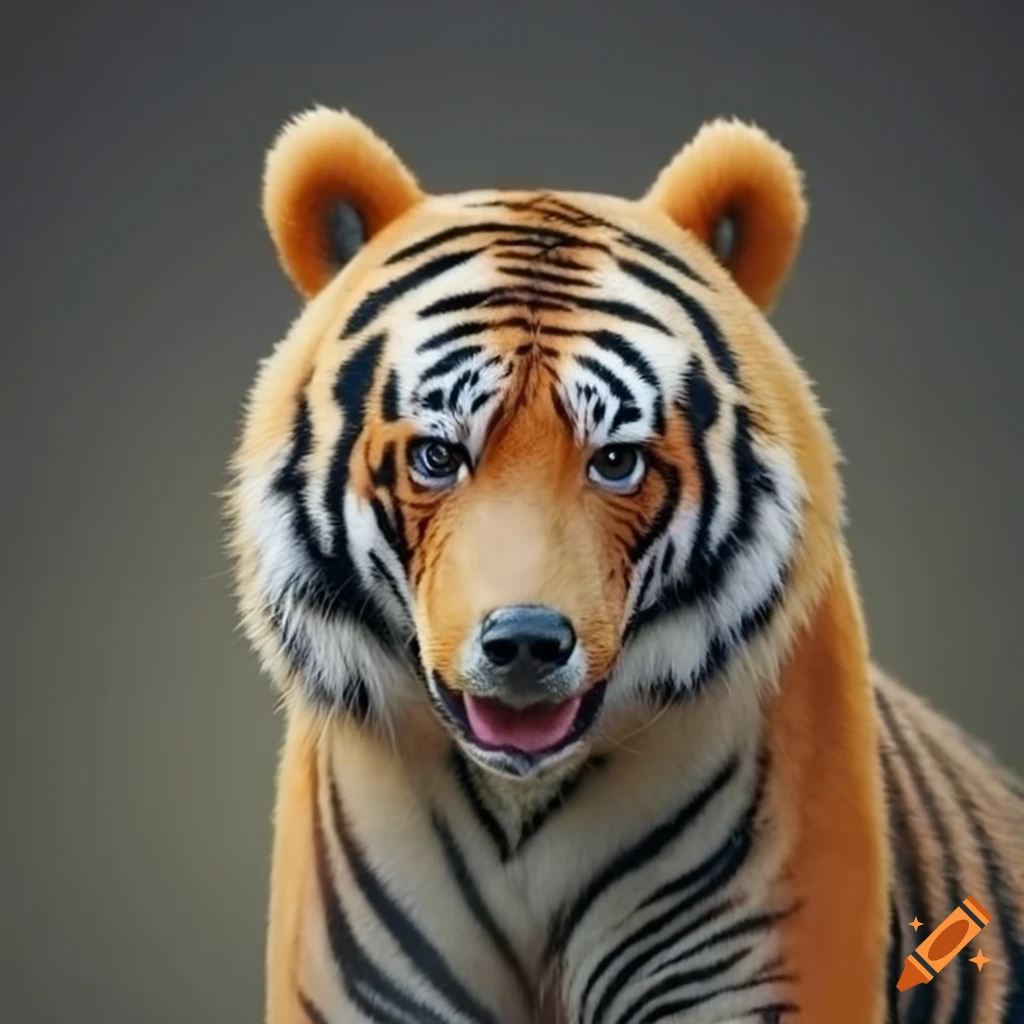 Bear with tiger stripes