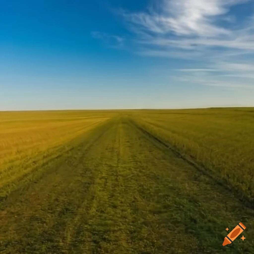 Empty field with power lines reaching into the distance on Craiyon
