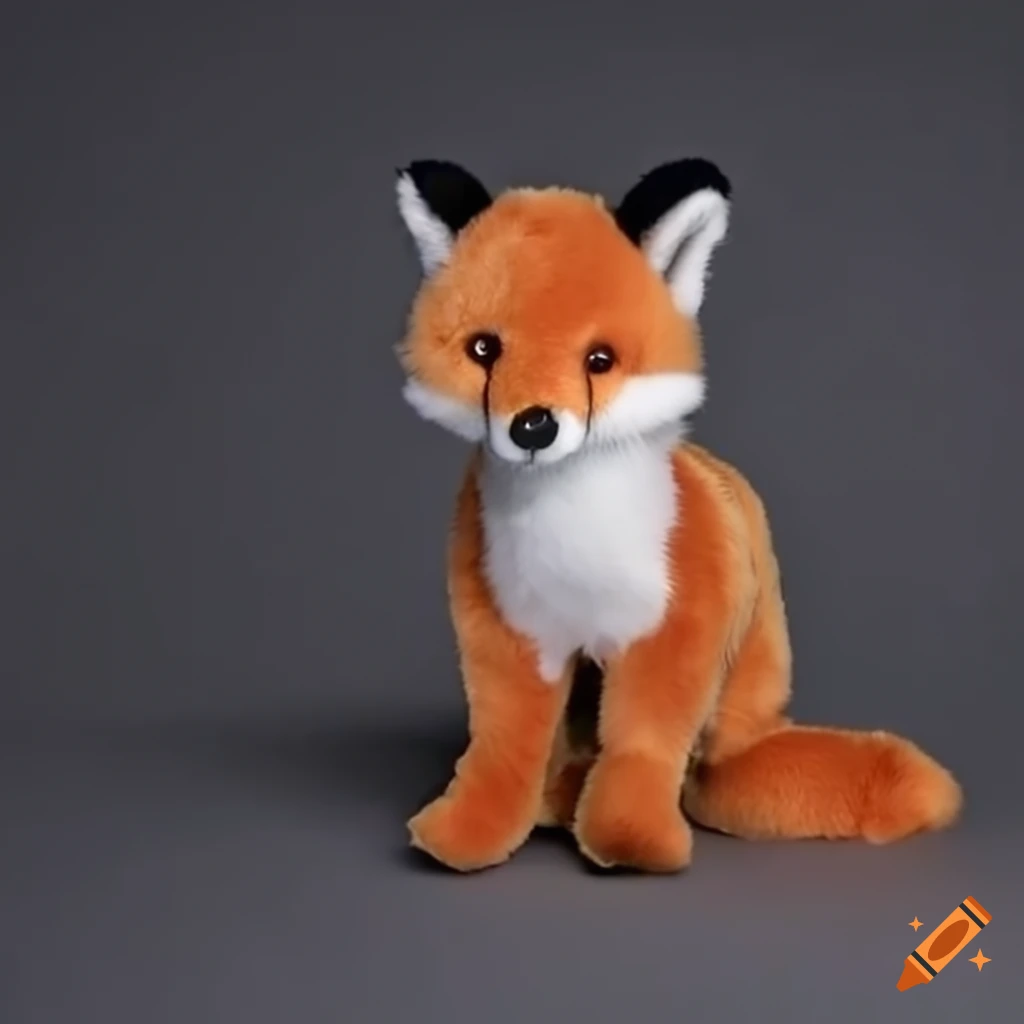 A plush fox sneaking around