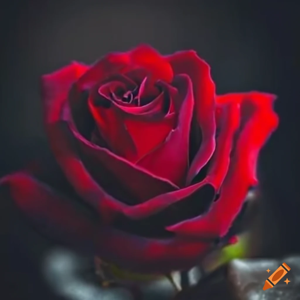 Vibrant dark red rose