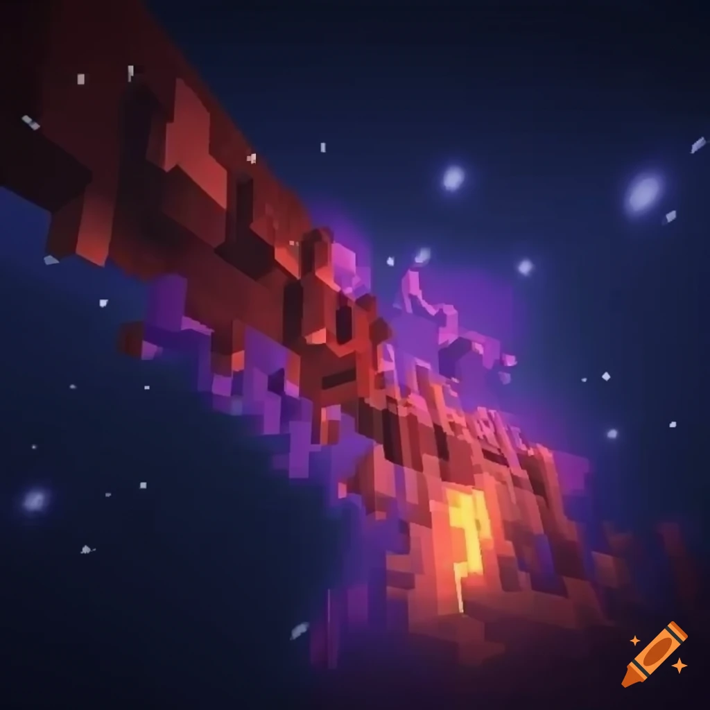 Pillars of Creation nebula in the style of Minecraft on Craiyon