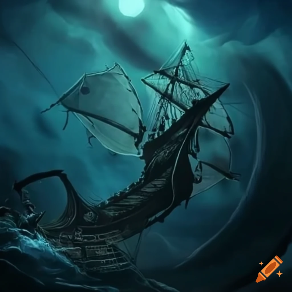 Alien pirate ship on Craiyon