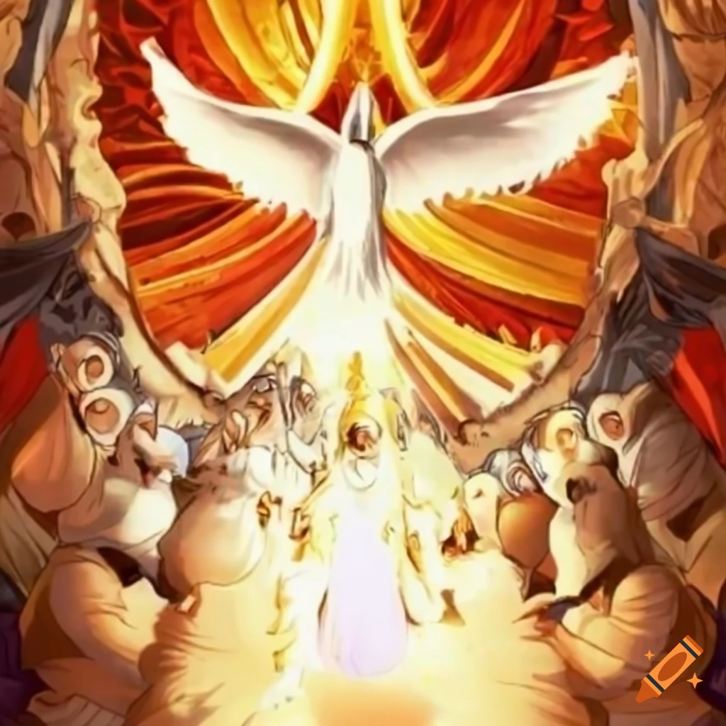 Catholic holy spirit as anime on Craiyon