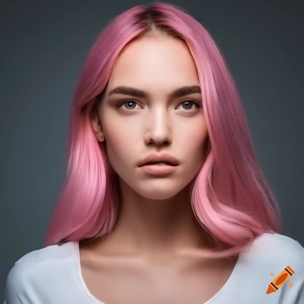 A photo portrait of a female supermodel wearing white t-shirt, soft ...