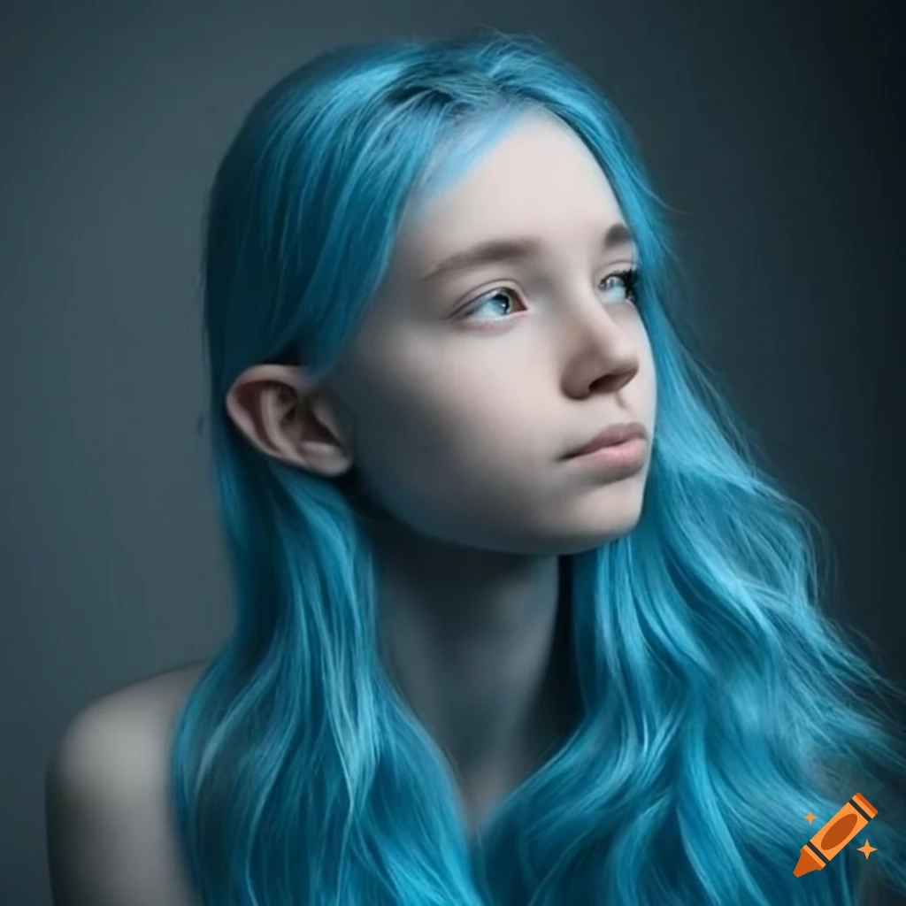 Girl blue hair