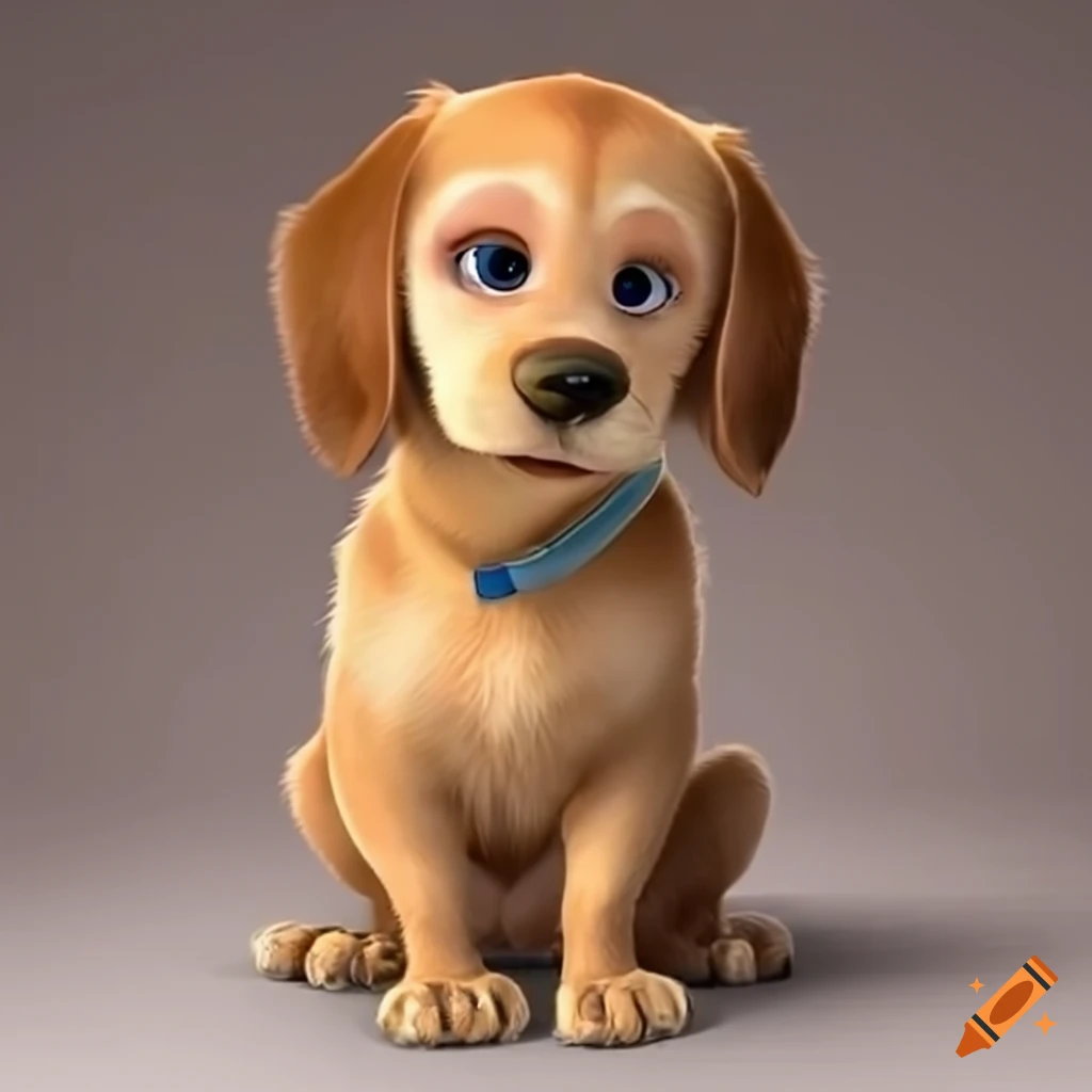 Pixar retriever puppy character design