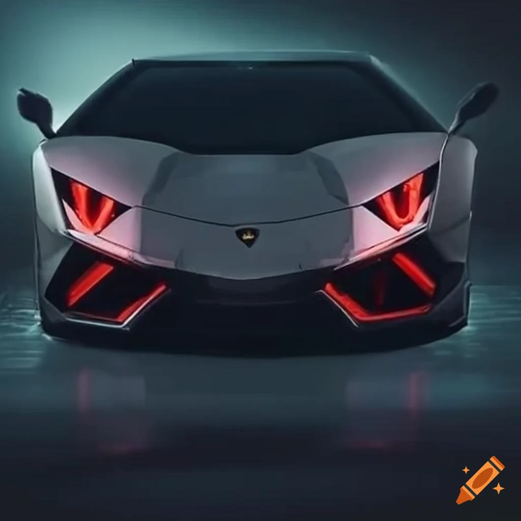 Angry looking lamborghini on Craiyon