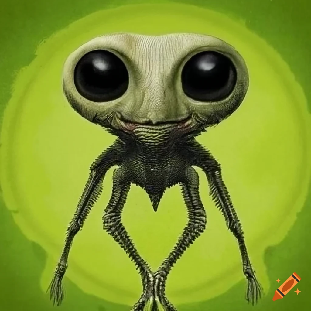 Alien species diagram chart from old zoology book on Craiyon